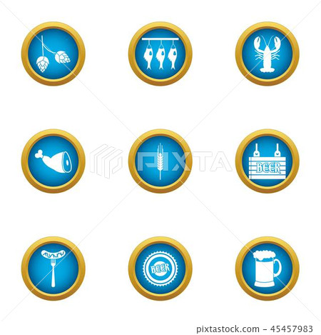 Offal icons set, flat style - Stock Illustration [45457983] - PIXTA