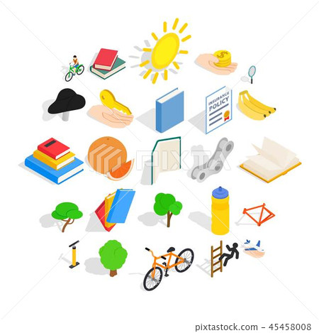 Stamina icons set, isometric style - Stock Illustration [45458008] - PIXTA