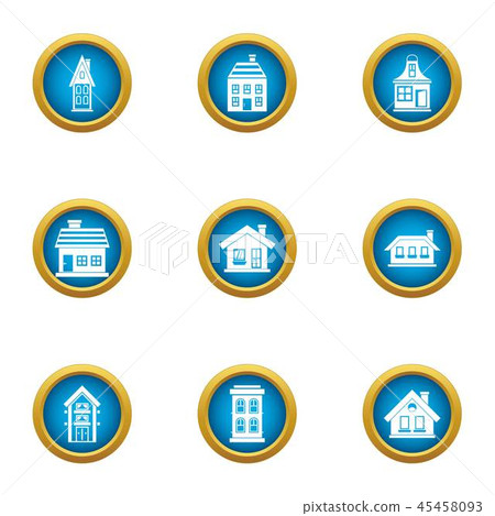 Manor icons set, flat style - Stock Illustration [45458093] - PIXTA