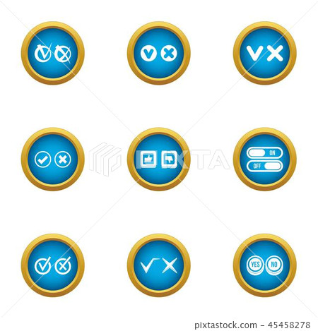 Favourably icons set, flat style - Stock Illustration [45458278] - PIXTA
