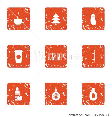 Christmas spirit icons set, grunge style - Stock Illustration [45458321 ...