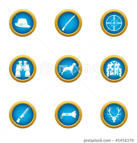 Determination icons set, flat style - Stock Illustration [45458370] - PIXTA