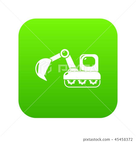 Excavator icon green vector - Stock Illustration [45458372] - PIXTA