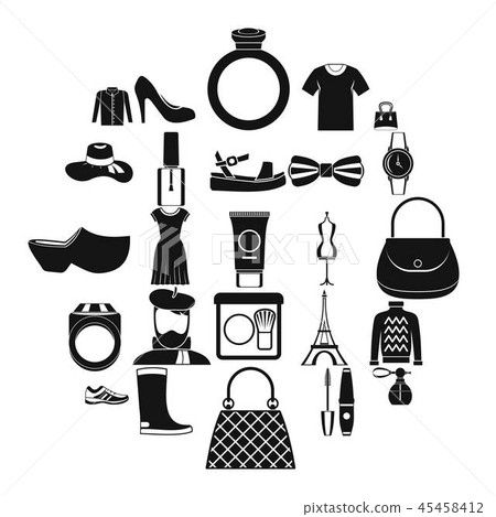 Mode icons set, simple style - Stock Illustration [45458412] - PIXTA