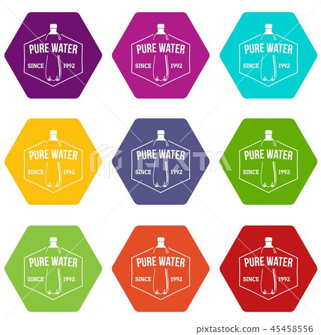 Clean pure water icons set 9 vector - Stock Illustration [45458556] - PIXTA