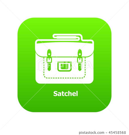 Satchel bag icon green vector - Stock Illustration [45458568] - PIXTA