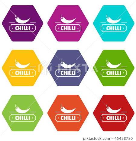 Chilli spice icons set 9 vector - Stock Illustration [45458780] - PIXTA
