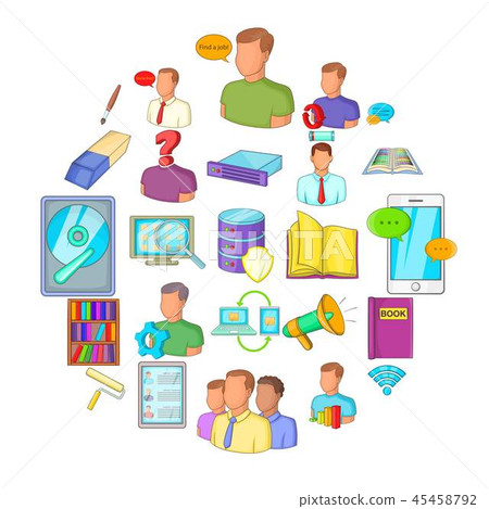 Money order icons set, cartoon style - Stock Illustration [45458792 ...