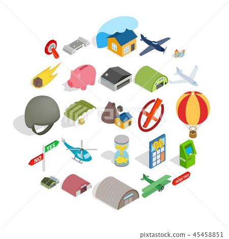 Military training icons set, isometric style - Stock Illustration ...