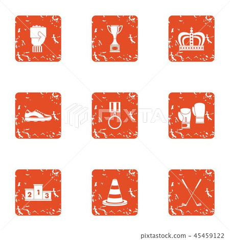 Recompense icons set, grunge style - Stock Illustration [45459122] - PIXTA