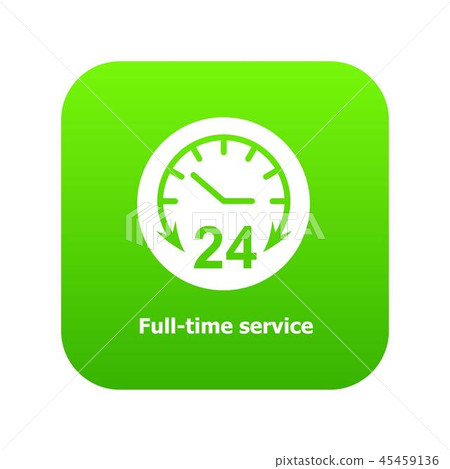 Full time service icon green vector - Stock Illustration [45459136] - PIXTA