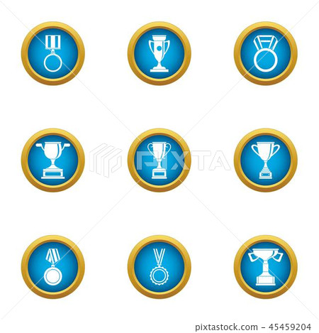 Honorary badge icons set, flat style - Stock Illustration [45459204 ...