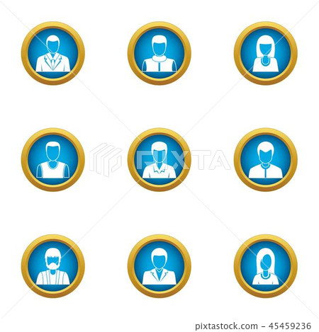 Representative icons set, flat style - Stock Illustration [45459236 ...