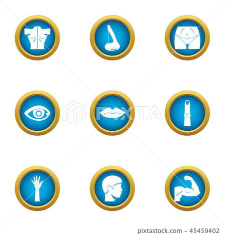 Relief icons set, flat style - Stock Illustration [45459402] - PIXTA