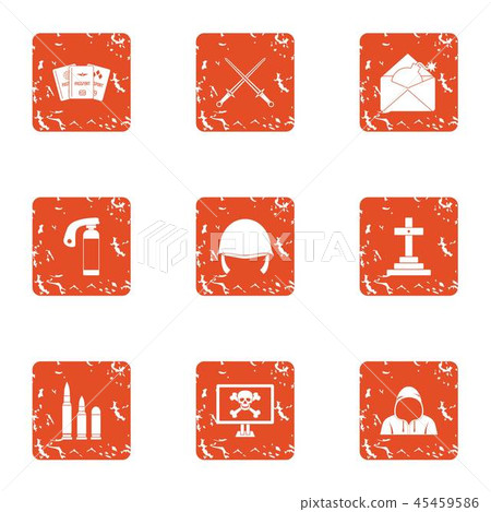 Insecurity icons set, grunge style - Stock Illustration [45459586] - PIXTA