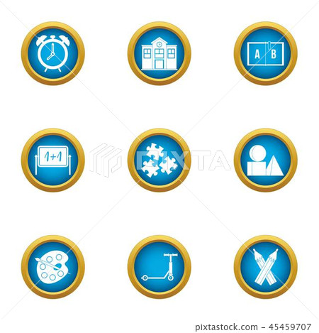 Early development icons set, flat style - Stock Illustration [45459707 ...