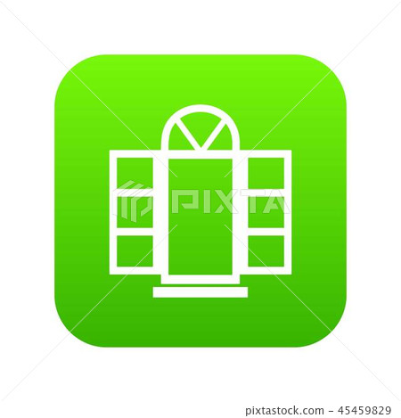 Open narrow window frame icon green vector - Stock Illustration ...