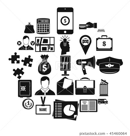 Working year icons set, simple style - Stock Illustration [45460064 ...