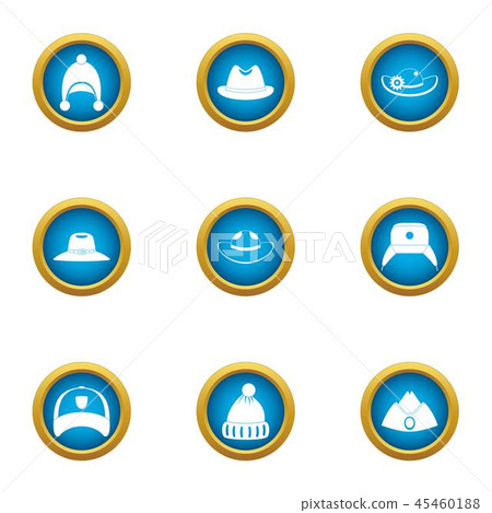Lid icons set, flat style - Stock Illustration [45460188] - PIXTA