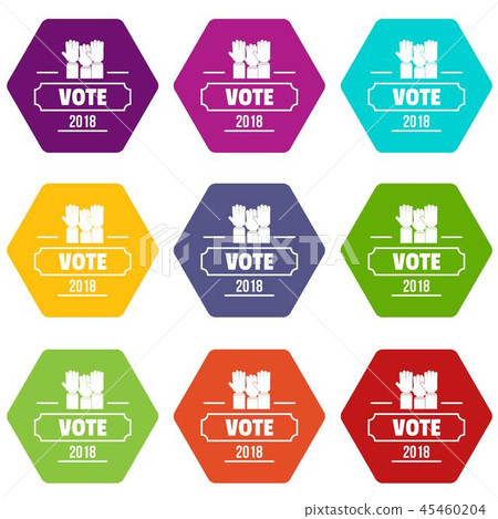 Vote registration icons set 9 vector - Stock Illustration [45460204 ...