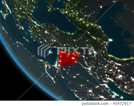 Syria at night from orbit - Stock Illustration [45472917] - PIXTA