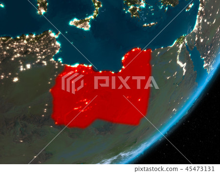 Orbit view of Libya at night - Stock Illustration [45473131] - PIXTA