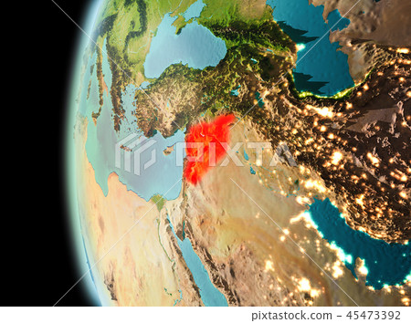 Evening view of Syria on Earth - Stock Illustration [45473392] - PIXTA