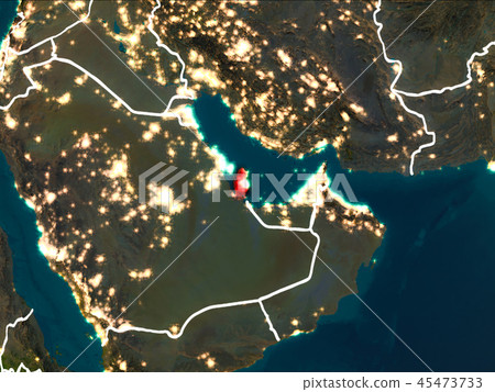 Map of Qatar at night - Stock Illustration [45473733] - PIXTA