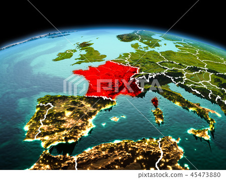 France on planet Earth in space - Stock Illustration [45473880] - PIXTA