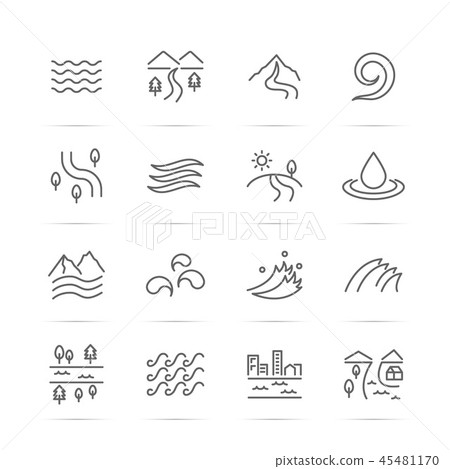 river vector line icons - Stock Illustration [45481170] - PIXTA