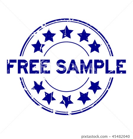 Grunge blue free sample round rubber seal stamp - Stock Illustration ...