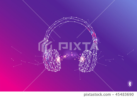 The particles, geometric art of Headphone. - Stock Illustration ...