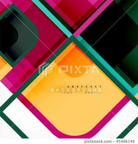 Colorful round squares modern geometric background - Stock Illustration ...