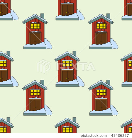 Seamless pattern of house in vector. - Stock Illustration [45486227 ...