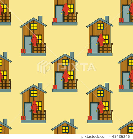 Seamless pattern of house in vector. - Stock Illustration [45486246 ...