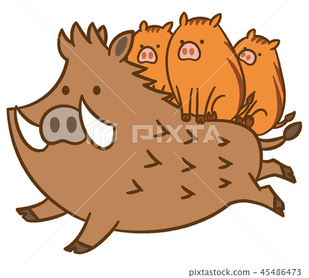 "A boar character with a cute uribo on his... - Stock Illustration ...
