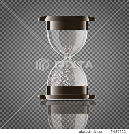 True transparent sand hourglass isolated on... - Stock Illustration ...