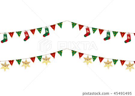 Illustration material: Colorful triangle flag... - Stock Illustration ...