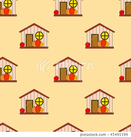 Seamless pattern of house in vector. - Stock Illustration [45491599 ...