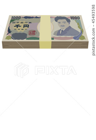 Japanese yen 1000 yen bill bundle table - Stock Illustration [45493598 ...