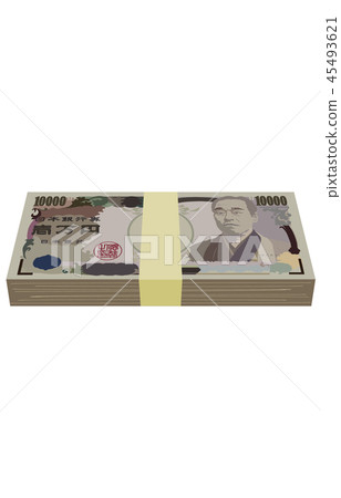 Japanese yen 10,000 yen bill bundle table - Stock Illustration ...