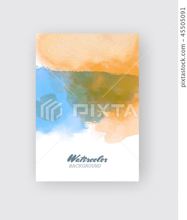 Card with vector hand drawn watercolor background. - Stock Illustration ...
