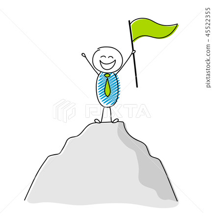 cartoon stickman with flag. Vector. - Stock Illustration [45522355] - PIXTA