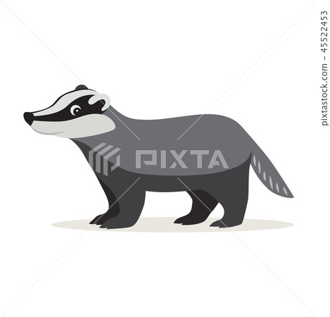 Icon of gray badger isolated, forest, woodland...-插圖素材 [45522453] - PIXTA圖庫