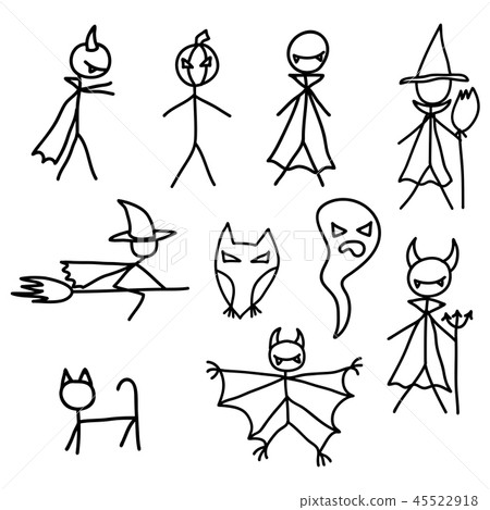 Stick figure of Halloween. - Stock Illustration [45522918] - PIXTA
