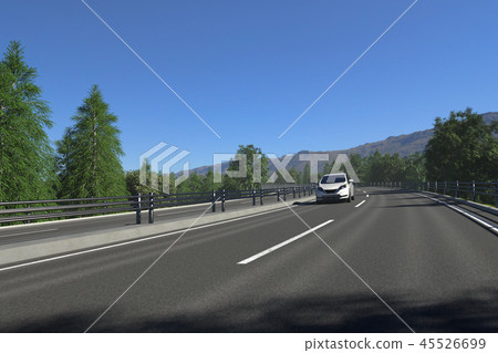 Car running on highway - Stock Illustration [45526699] - PIXTA