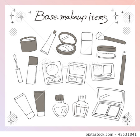 Illustration set of cosmetics base makeup... - Stock Illustration ...