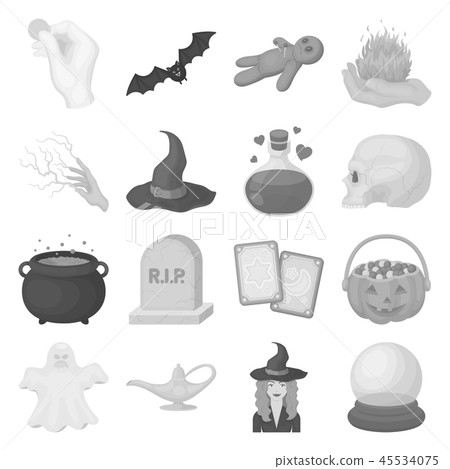 monochrome and white magic monochrome icons in... - Stock Illustration ...