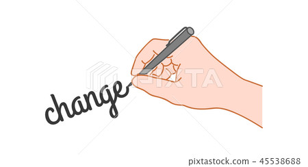 Hand with a pen writing word "change". - Stock Illustration [45538688 ...