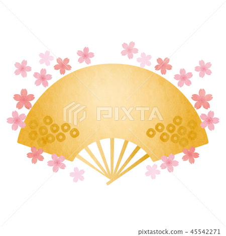 Material-Sakura and Fan - Stock Illustration [45542271] - PIXTA